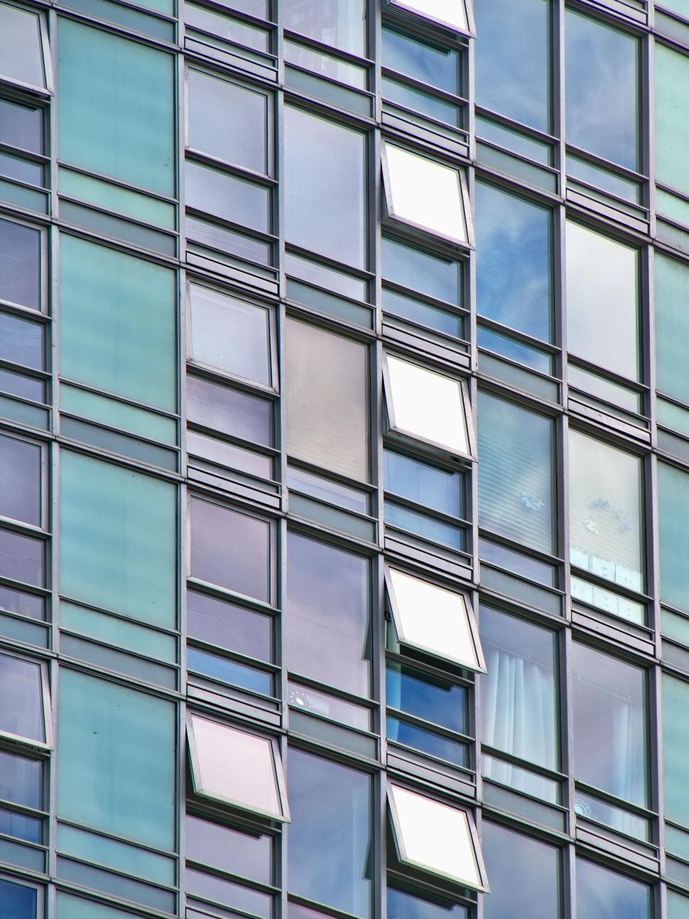 Free Stock Photo of Close-up of glass building with open and closed ...