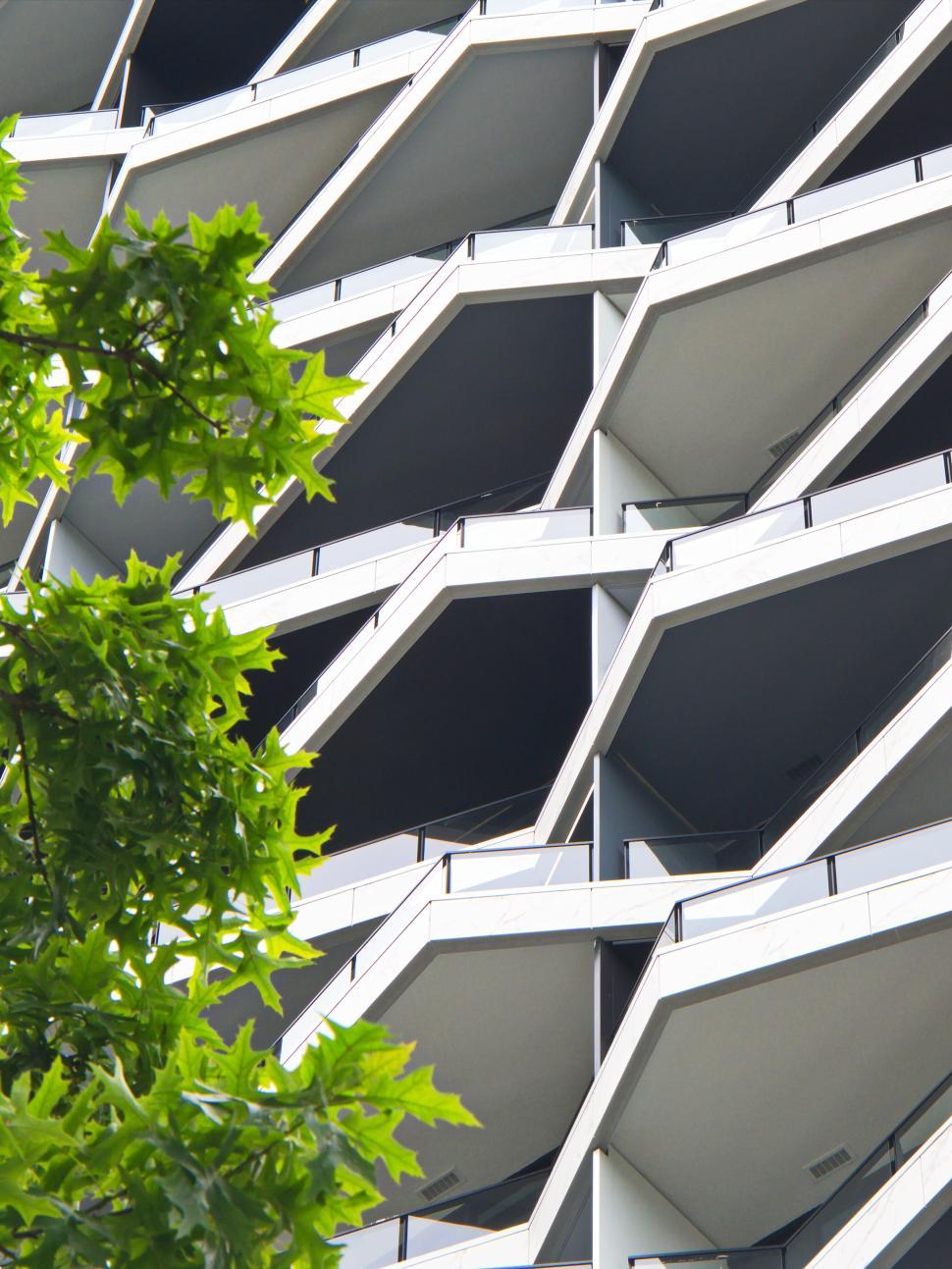 Free Stock Photo of Modern geometric building facade with angled ...