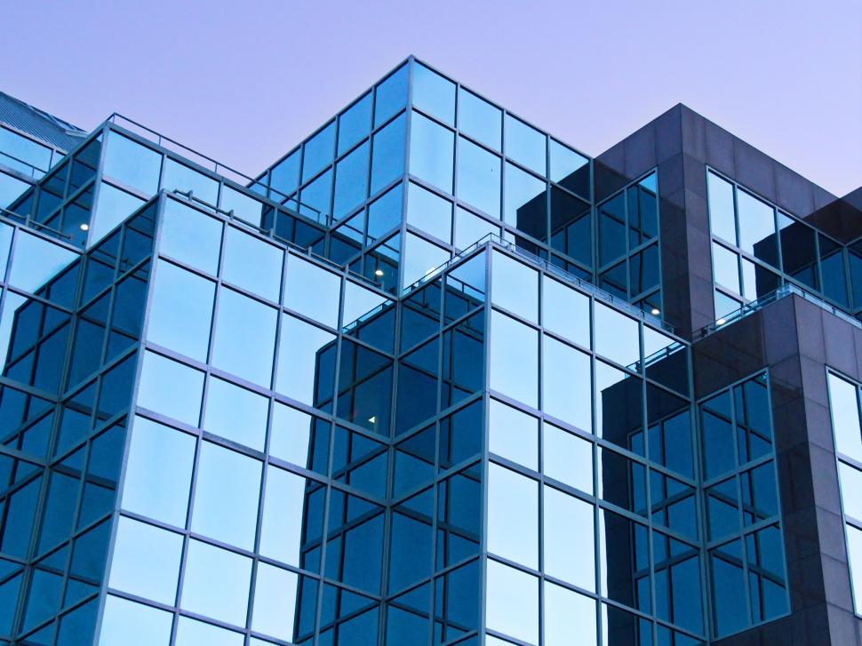 Free Stock Photo of Modern glass building complex reflecting the ...