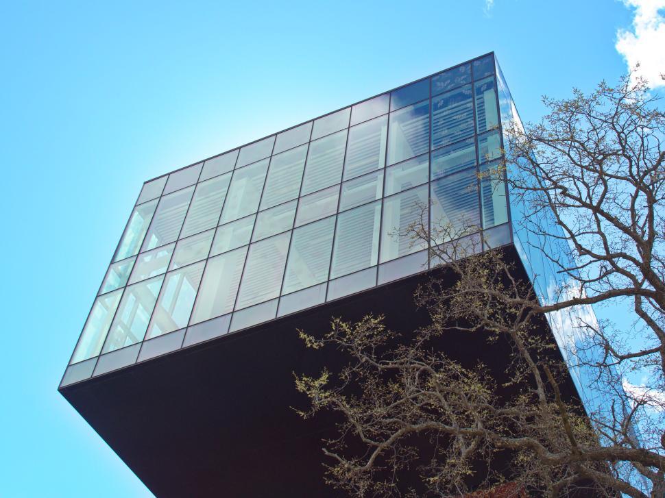 Free Stock Photo of Modern glass building with extended top structure ...