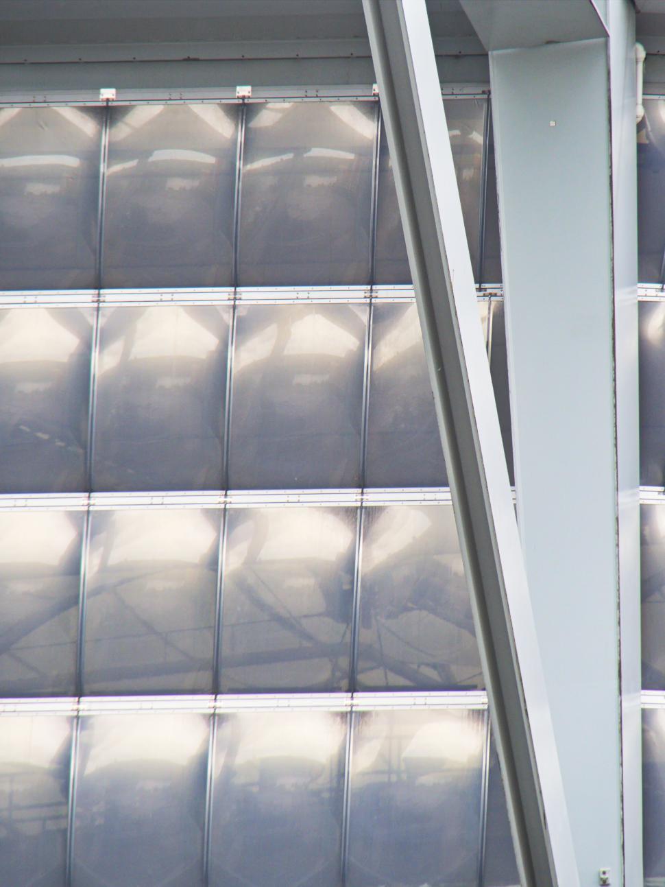 Free Stock Photo of Glass facade with steel support beams in modern ...