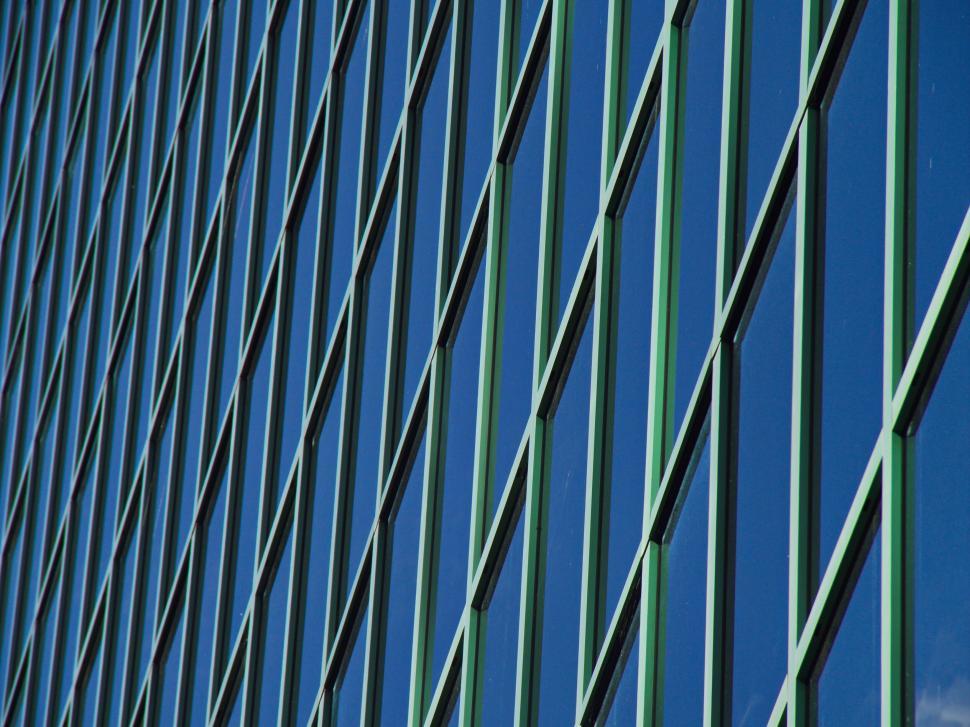 Free Stock Photo of Exterior of a modern building with green metal grid ...