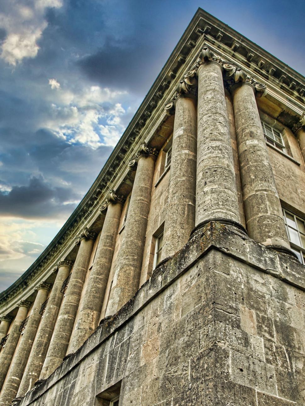 Free Stock Photo of Historic building with stone columns and dramatic ...