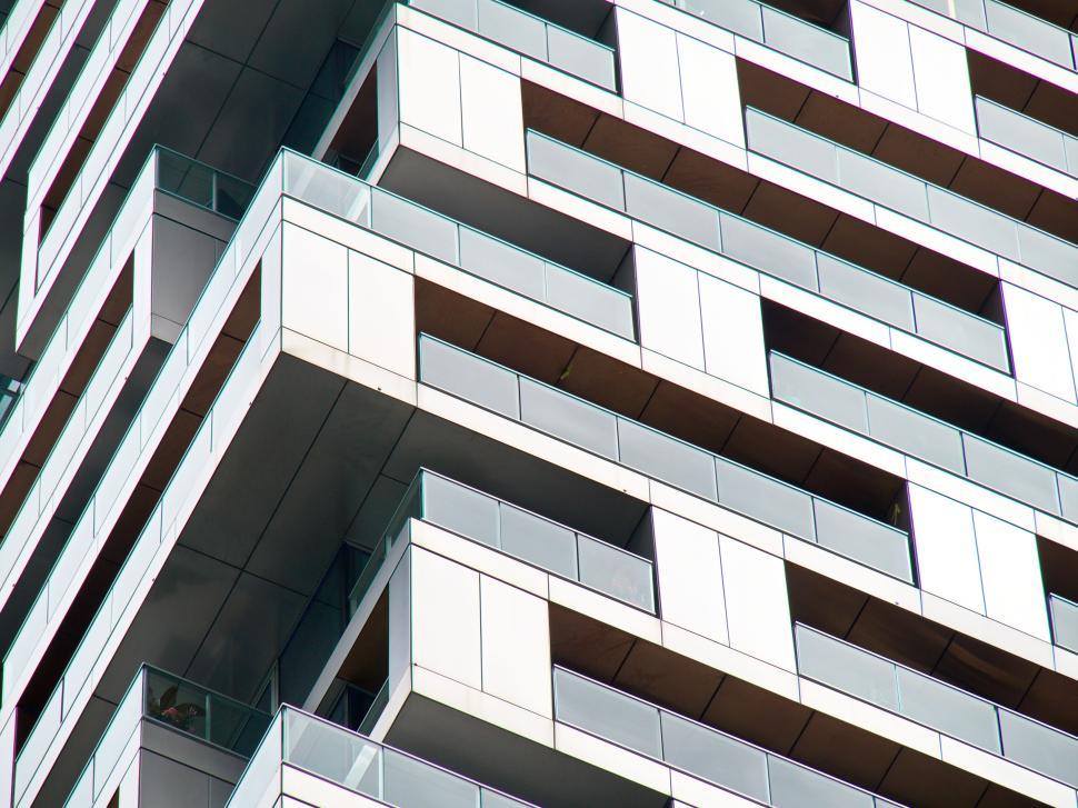 Free Stock Photo of High-rise building with staggered balconies design ...