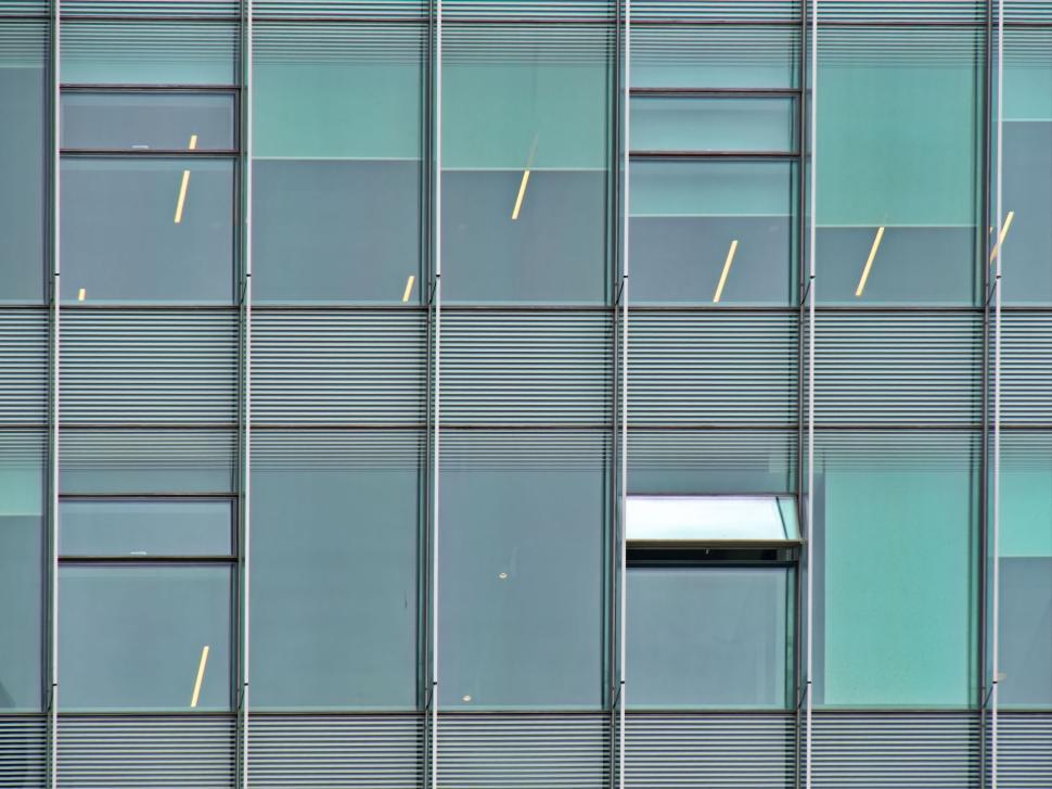 Free Stock Photo of Exterior of modern glass building with open window ...