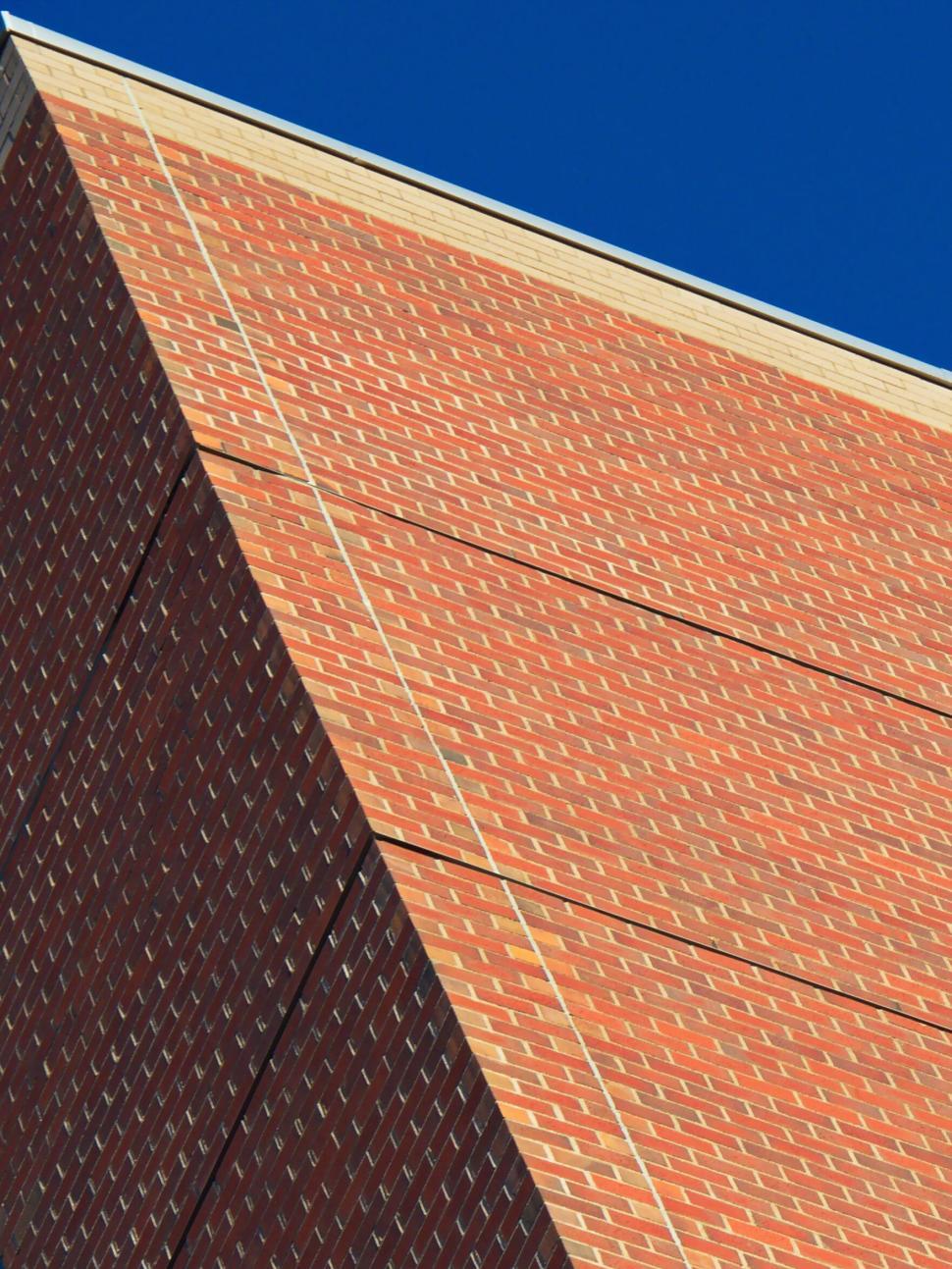 Free Stock Photo of Brick wall with sharp perspective against deep blue ...