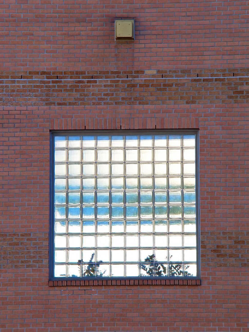 Free Stock Photo of Brick wall with square window composed of glass ...