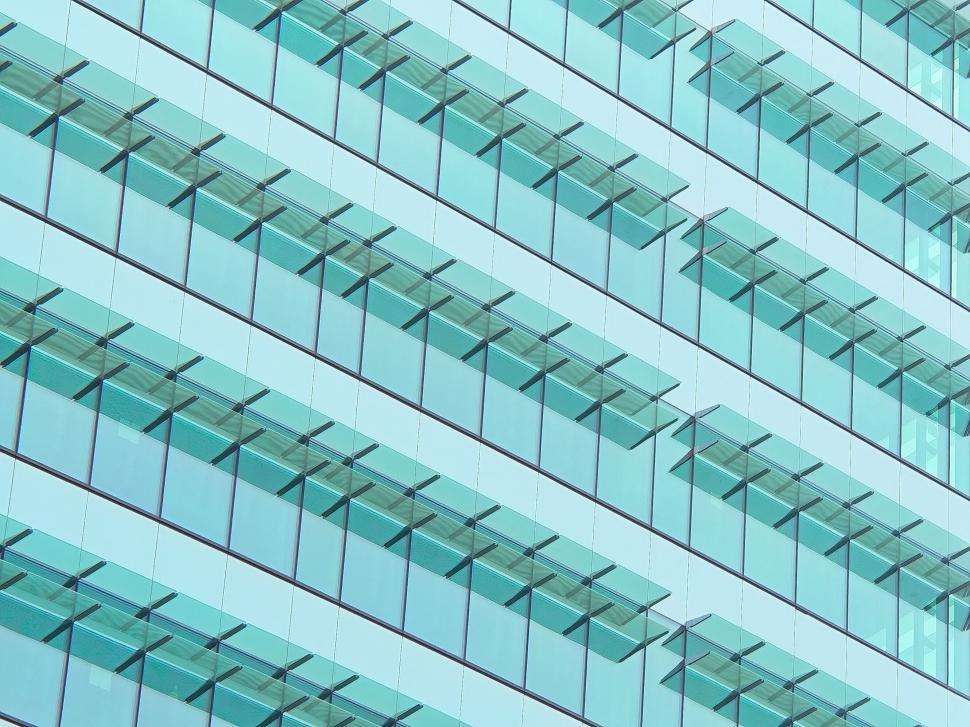 Free Stock Photo of Office building facade with repetitive glass ...