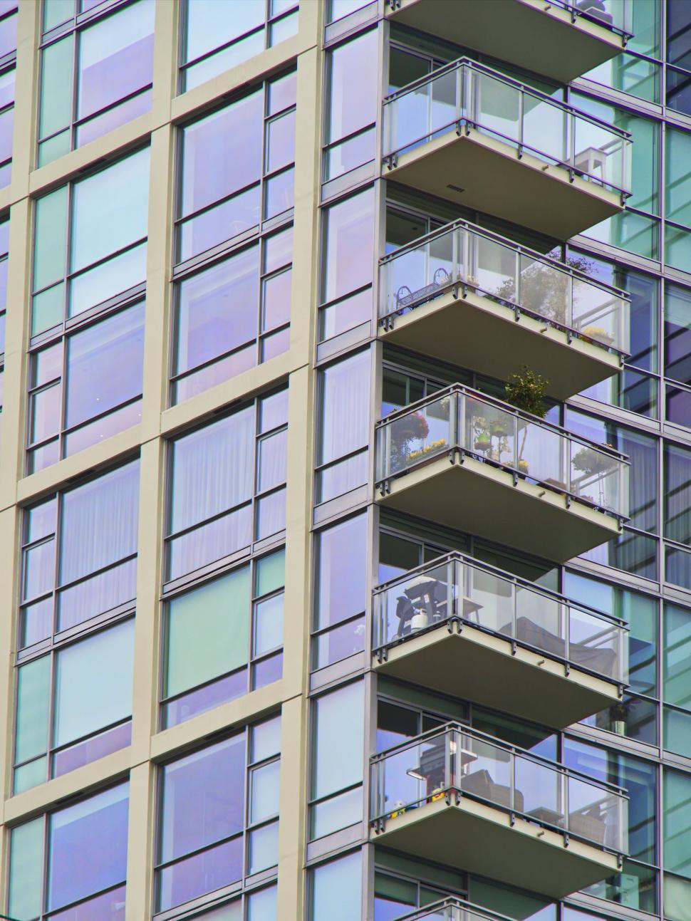 Free Stock Photo of Modern high-rise building with glass balconies ...