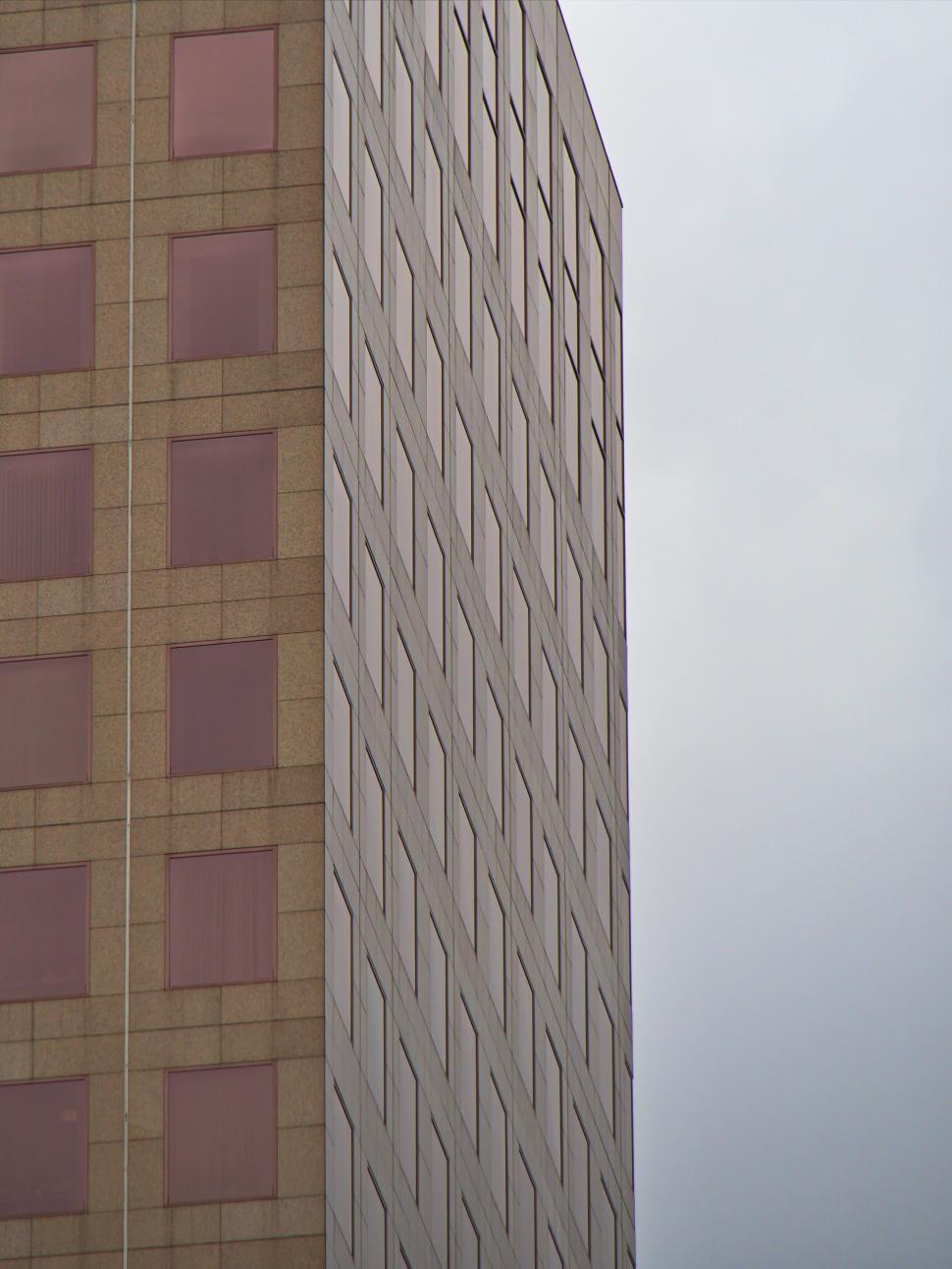 Free Stock Photo of Tall glass building with grid pattern and pink ...