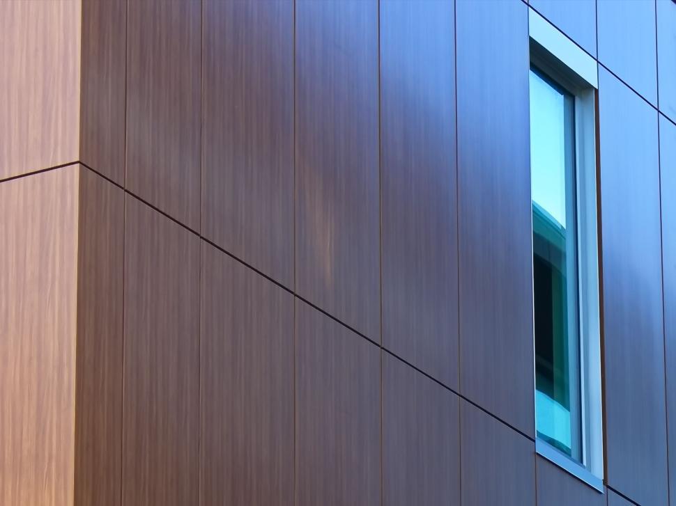 Free Stock Photo of Close up of a modern building with wooden panel ...