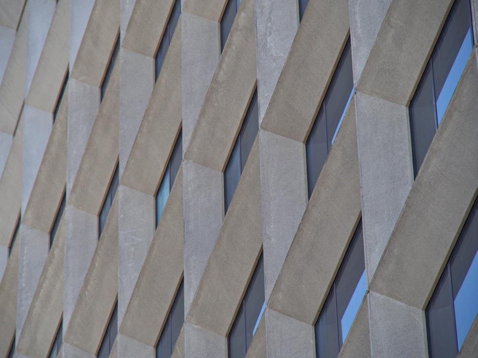 Free Stock Photo of Modern geometric concrete building with repetitive ...