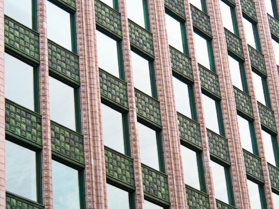 Free Stock Photo of Gridded facade of a building with repetitive window ...