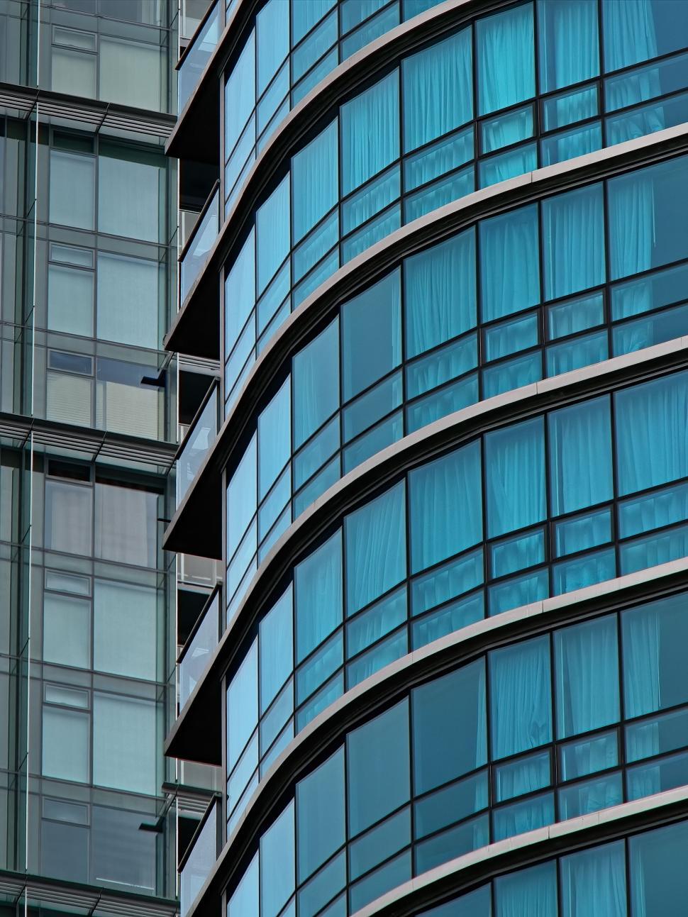 Free Stock Photo of Close-up view of a modern glass building facade ...