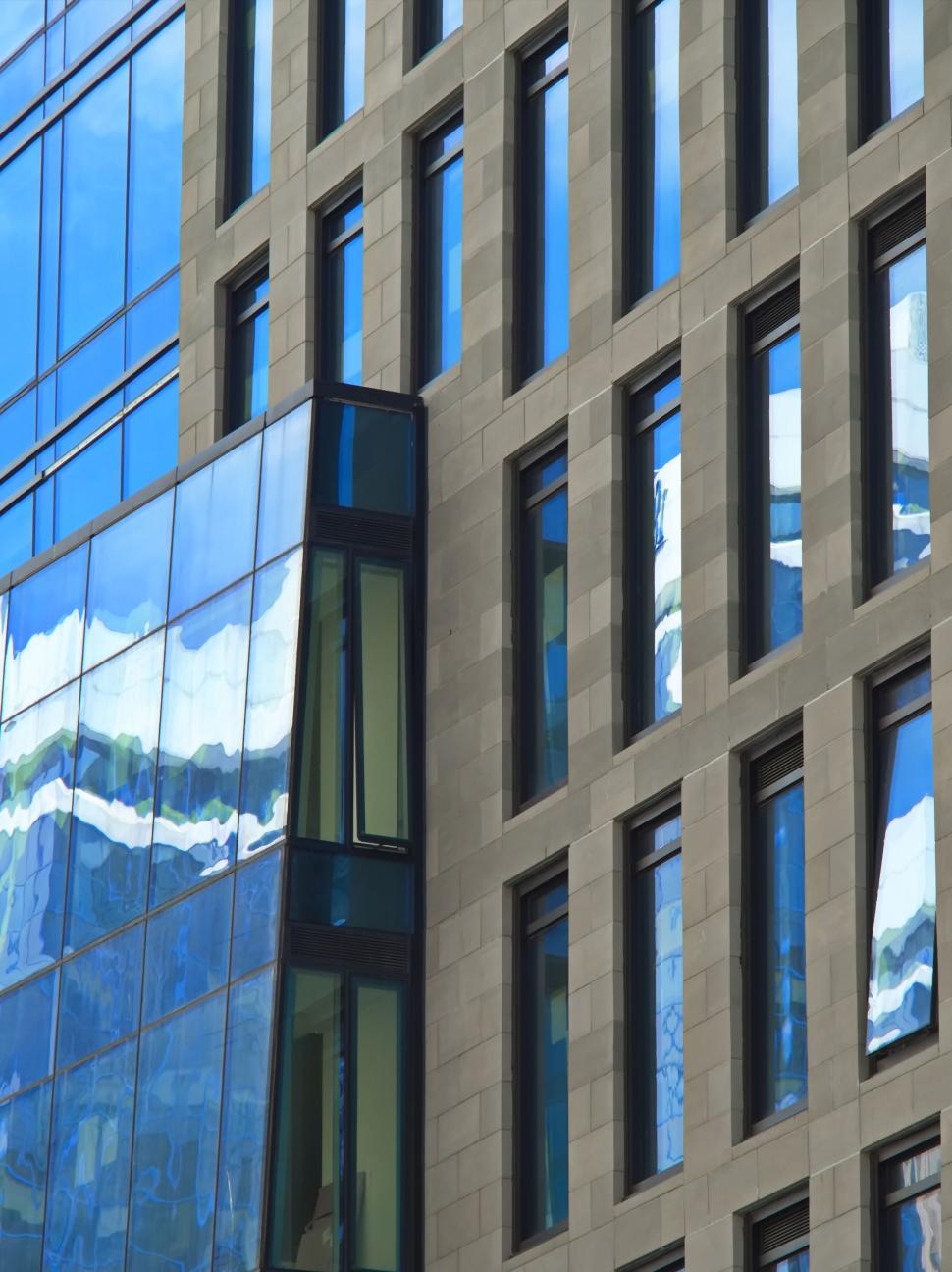 Free Stock Photo of Modern glass and stone building exterior windows ...
