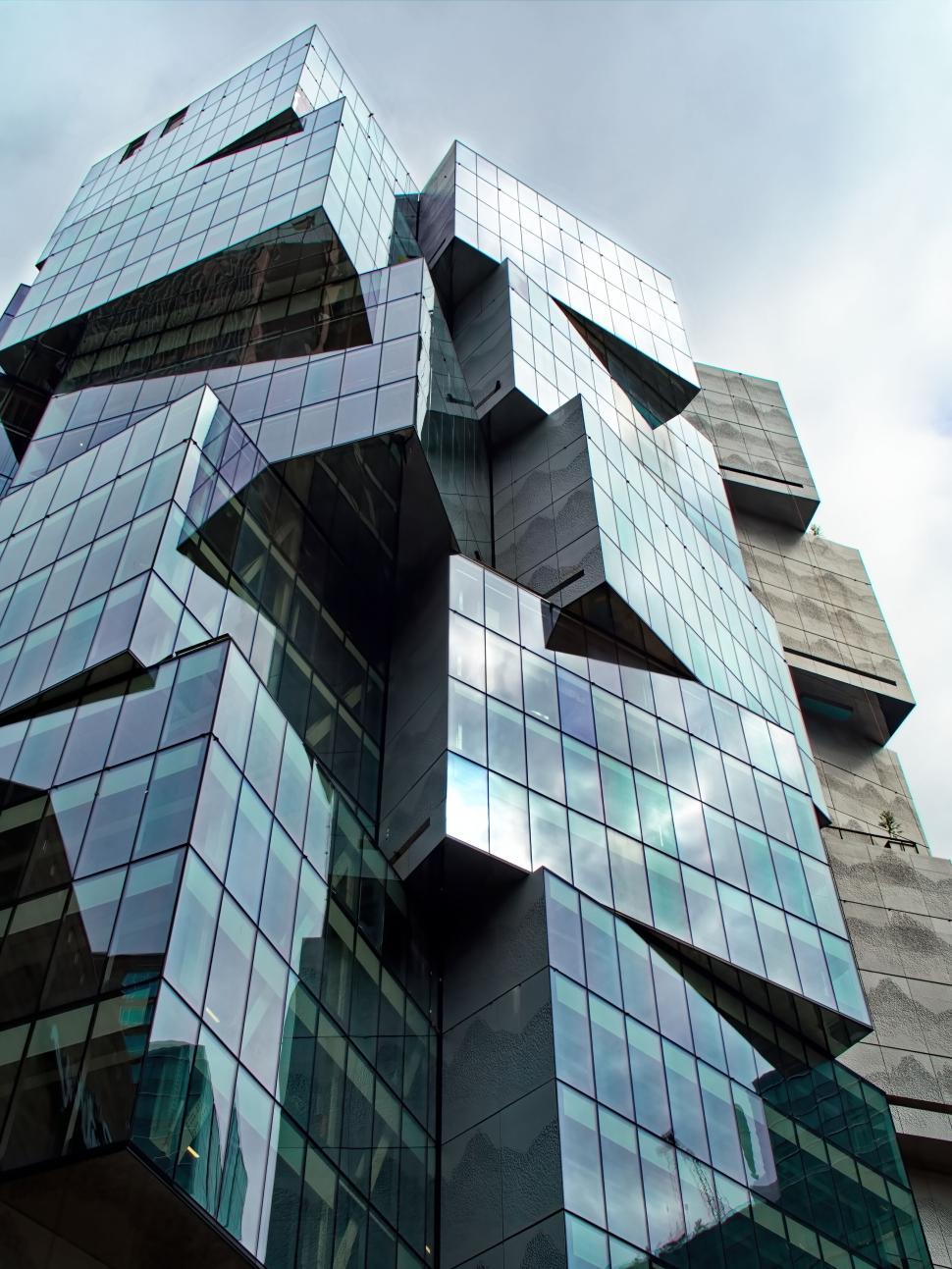Free Stock Photo of Futuristic building with geometric glass ...