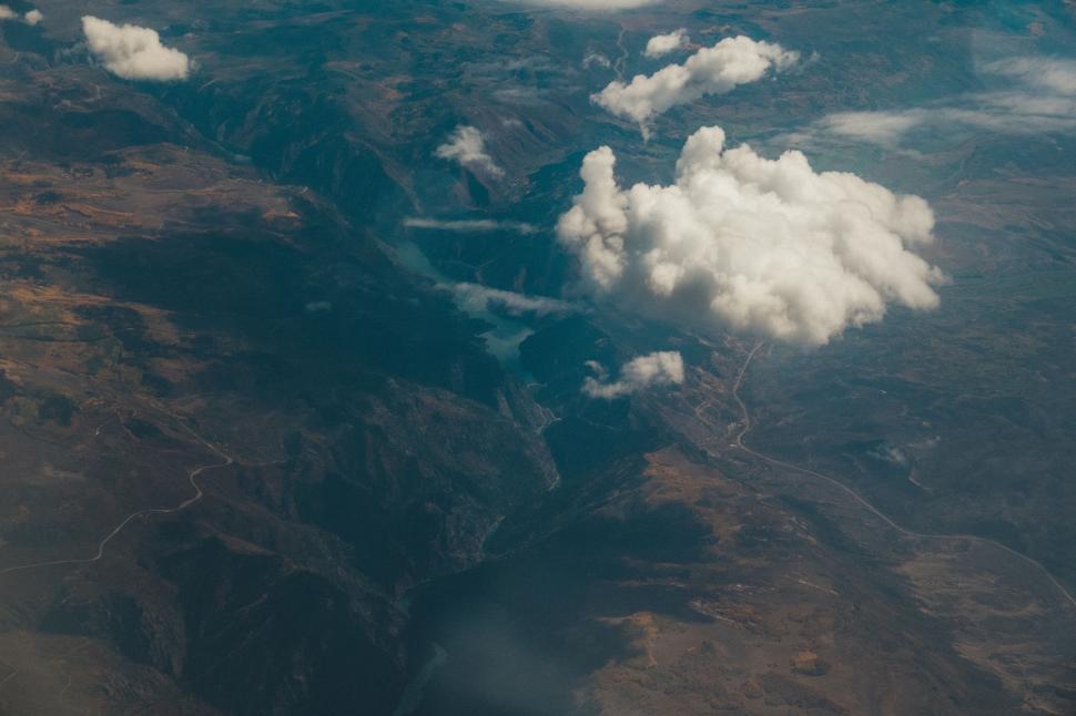 Free Stock Photo of High altitude landscape view with clouds and ...