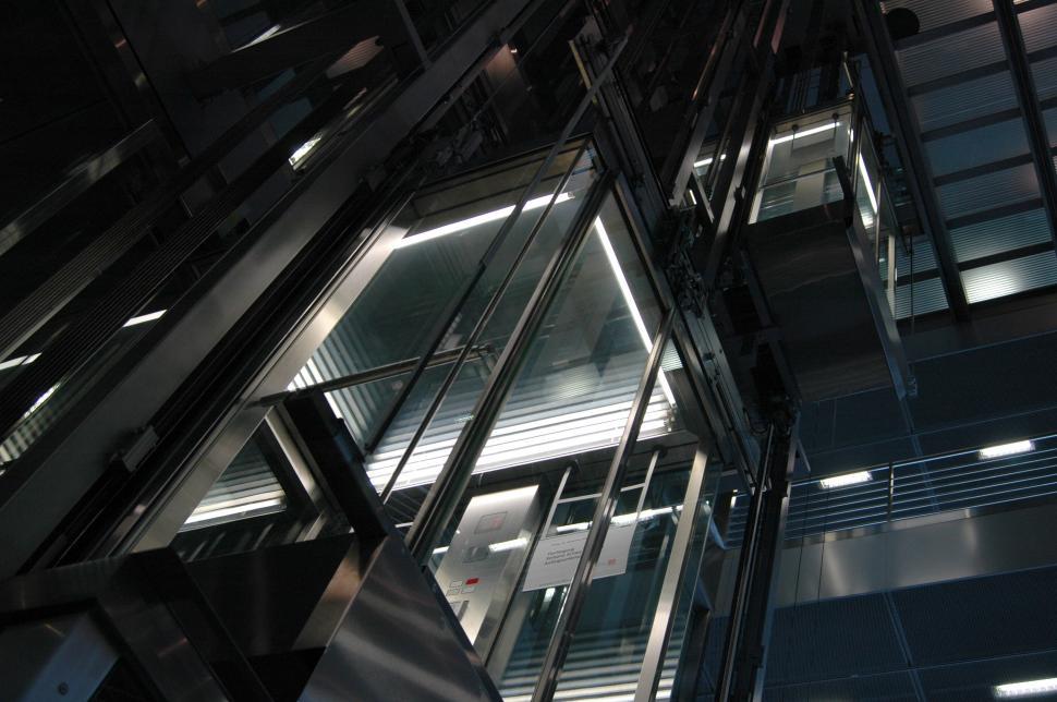 Free Stock Photo of Modern glass elevator with sleek interior lighting ...