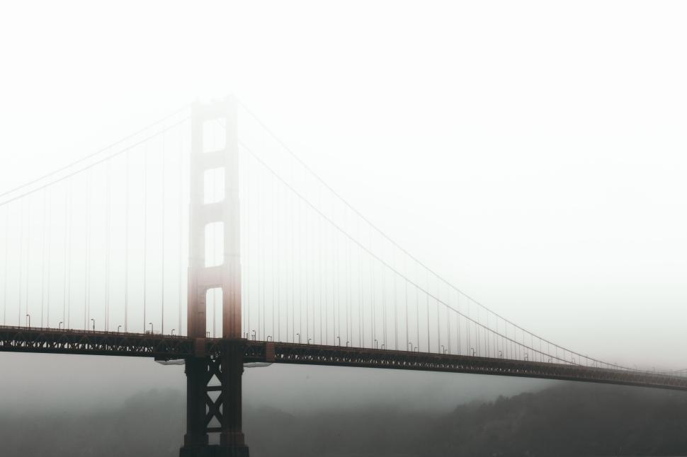 Free Stock Photo of Golden Gate Bridge emerging from mist on a foggy ...