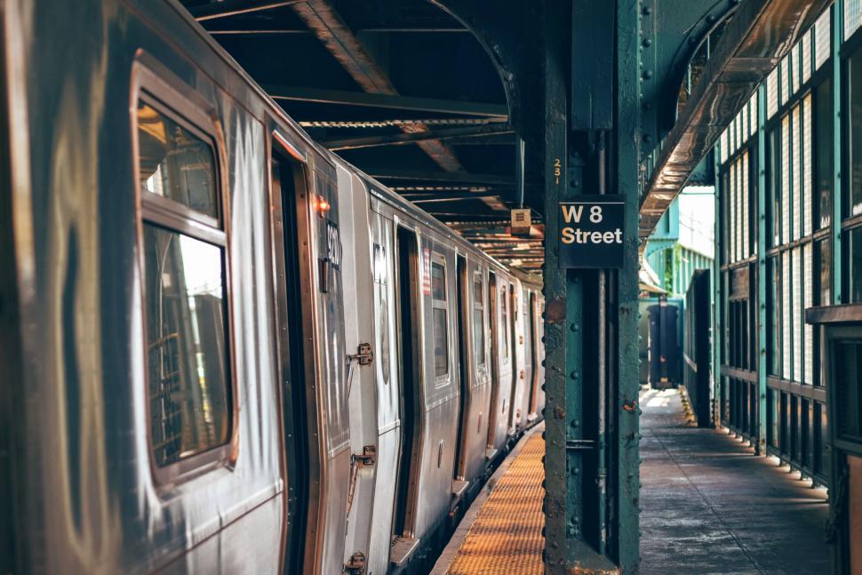 Free Stock Photo of Train at the W 8 Street station platform in New ...