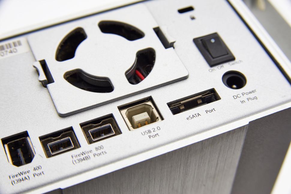 Free Stock Photo of Rear view of computer hardware with multiple ports ...