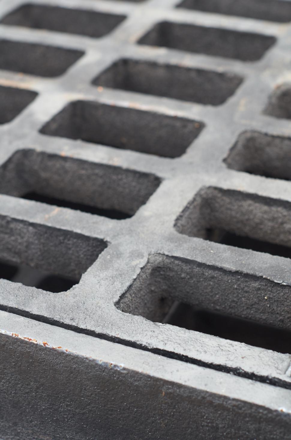 Free Stock Photo of Close up of a metal grate with a rectangular ...