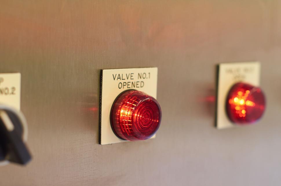 Free Stock Photo of Red light indicators on industrial control panel ...