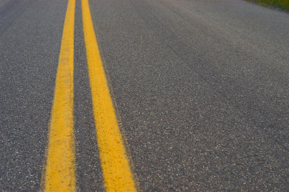 Free Stock Photo of Close-up of double yellow lines on an asphalt road ...
