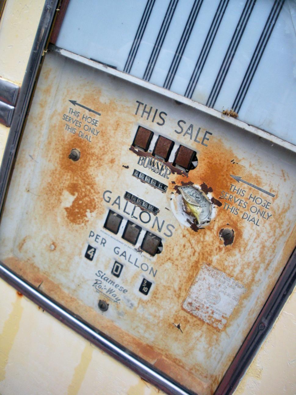 Free Stock Photo of Close-up of vintage rusted gasoline pump meter ...