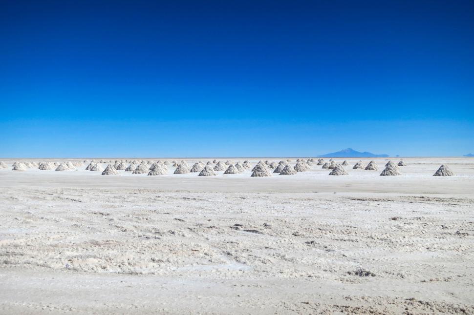 Free Stock Photo of Salt formations under blue sky in a vast dry desert ...