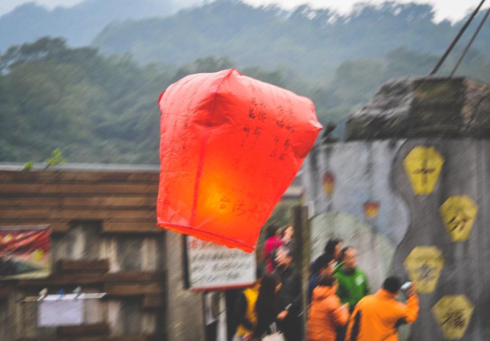 Free Stock Photo of Red lantern floating in air during traditional ...