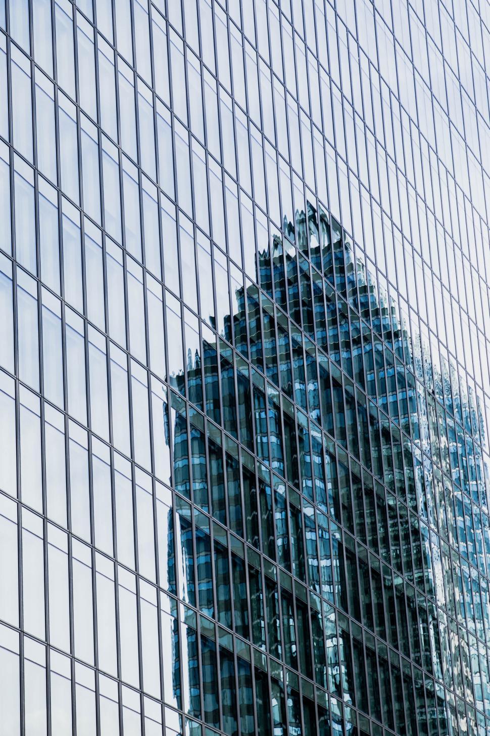 Free Stock Photo of Reflection of a skyscraper on another glass ...
