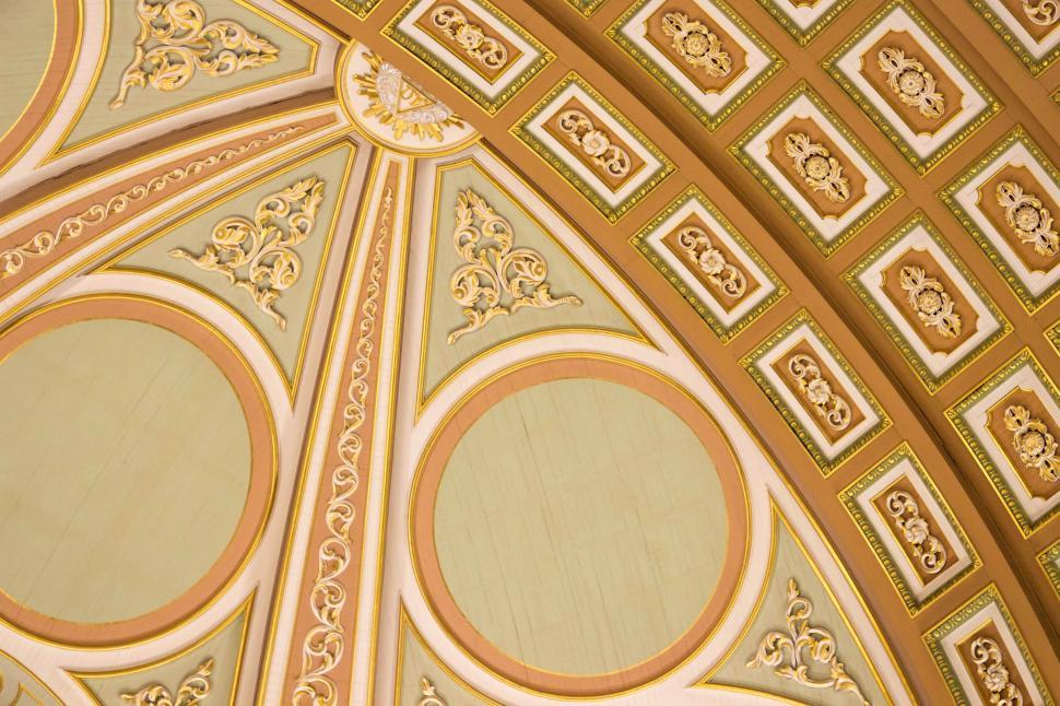 Free Stock Photo of Ornate ceiling with gold embellishments and ...