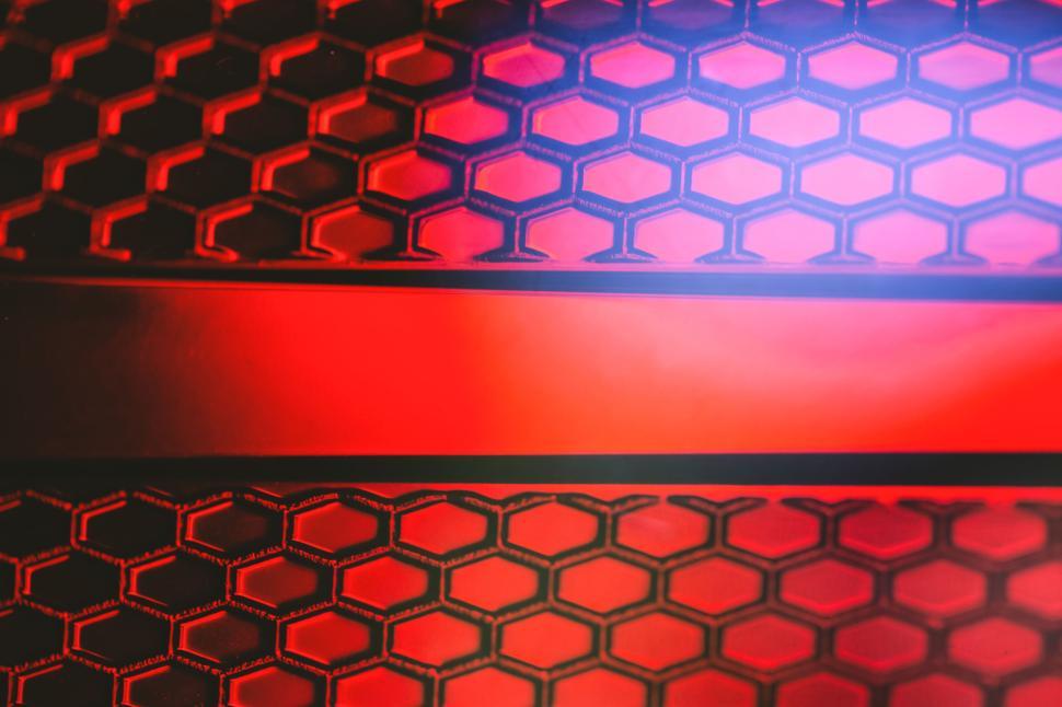Free Stock Photo of Red hexagonal pattern with an illuminated stripe ...