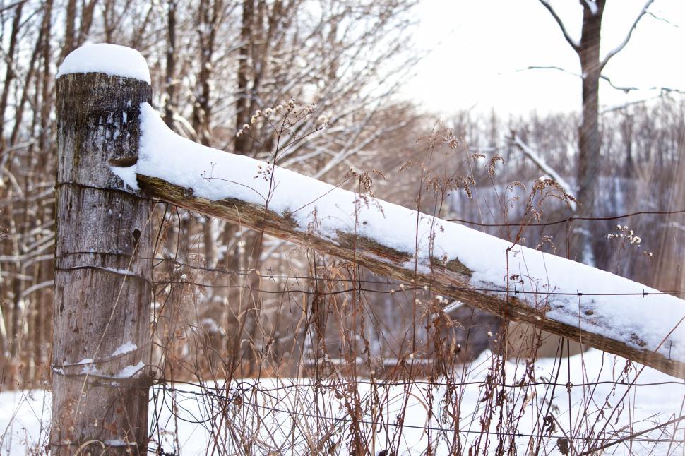 Free Stock Photo of Rustic wooden fence covered with snow in winter ...