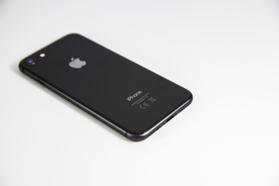 Free Stock Photo of Modern black iPhone placed on a white background ...