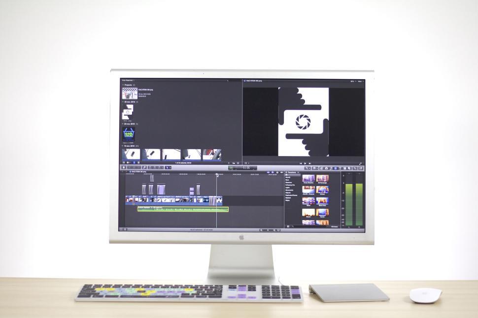 Free Stock Photo of Editing video on a computer monitor with software ...
