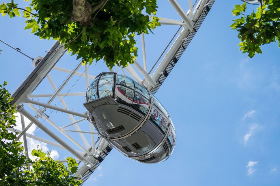 Free Stock Photo of Ferris wheel pod ascending on a bright clear day ...