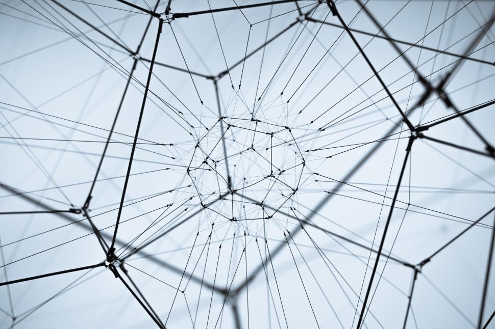 Free Stock Photo of Abstract network of interconnected lines and nodes ...