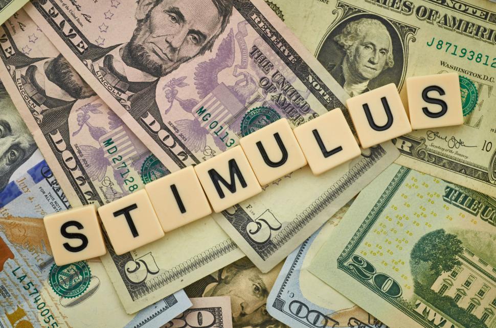 Free Stock Photo of Money and scrabble tiles spelling stimulus on a ...