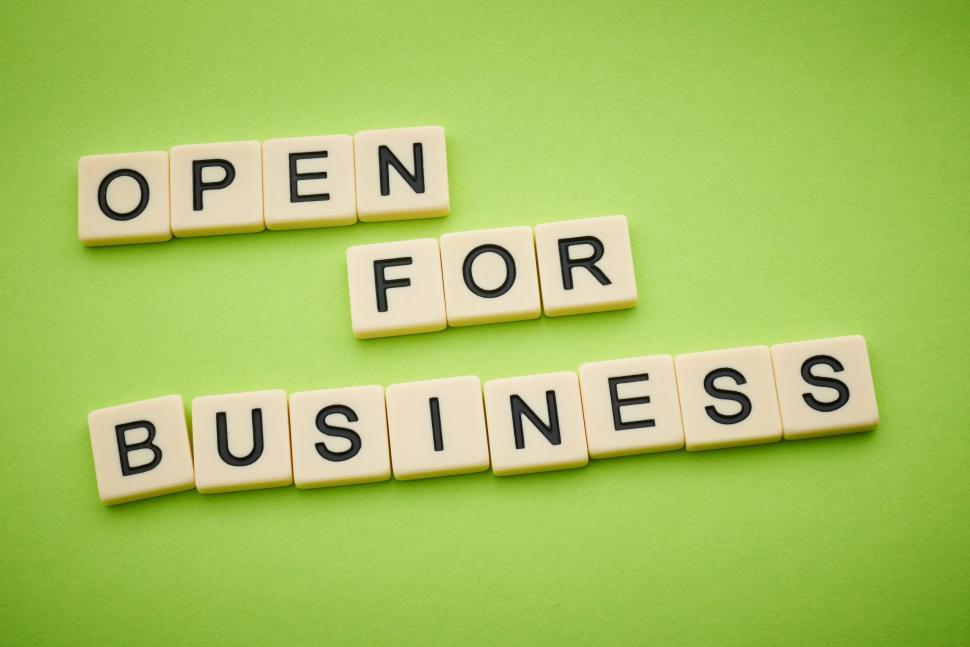 Free Stock Photo of Scrabble tiles forming the phrase open for business ...