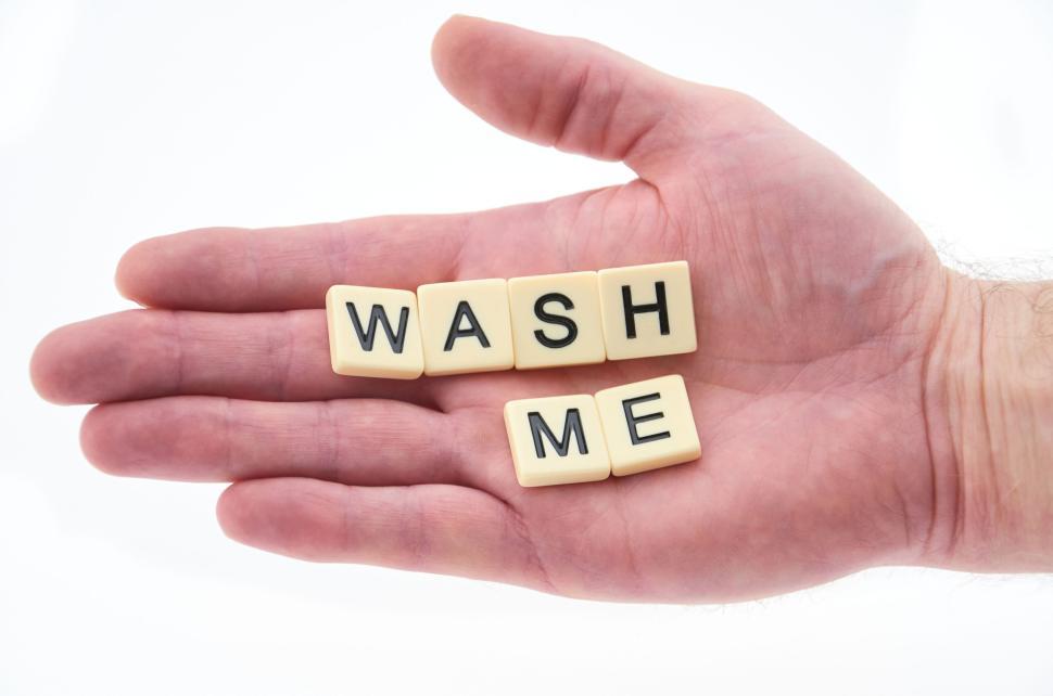 Free Stock Photo of Hand with letter tiles spelling out hygiene ...