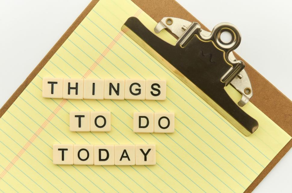Free Stock Photo of Clipboard with the note Things To Do Today written ...