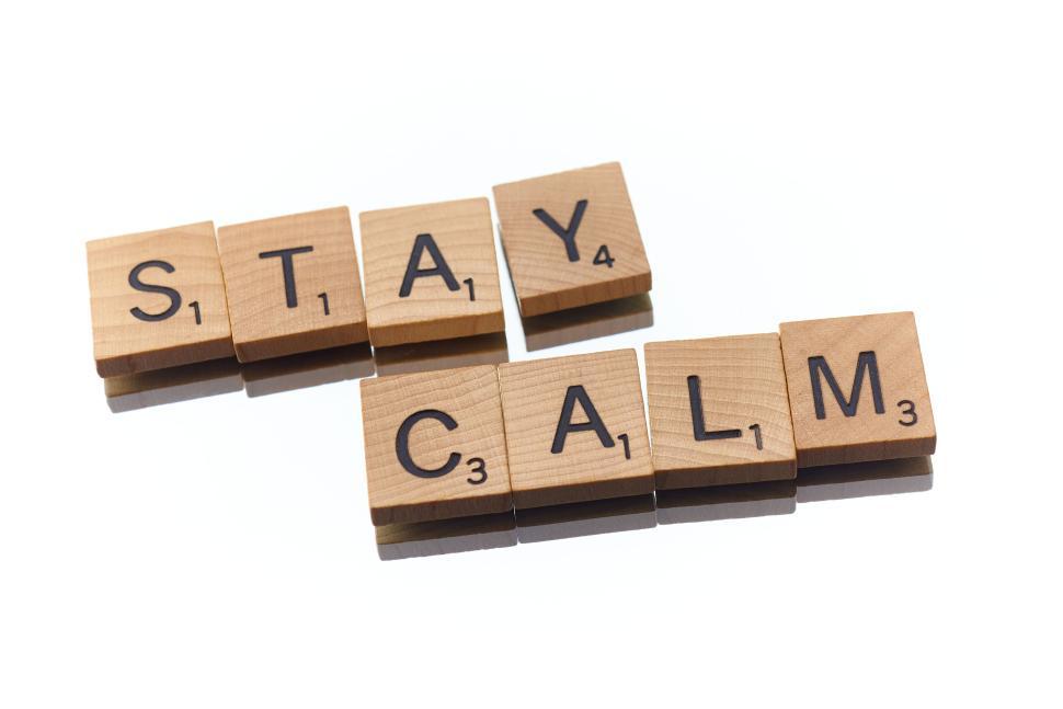 Free Stock Photo of Scrabble letters forming the words STAY CALM for ...