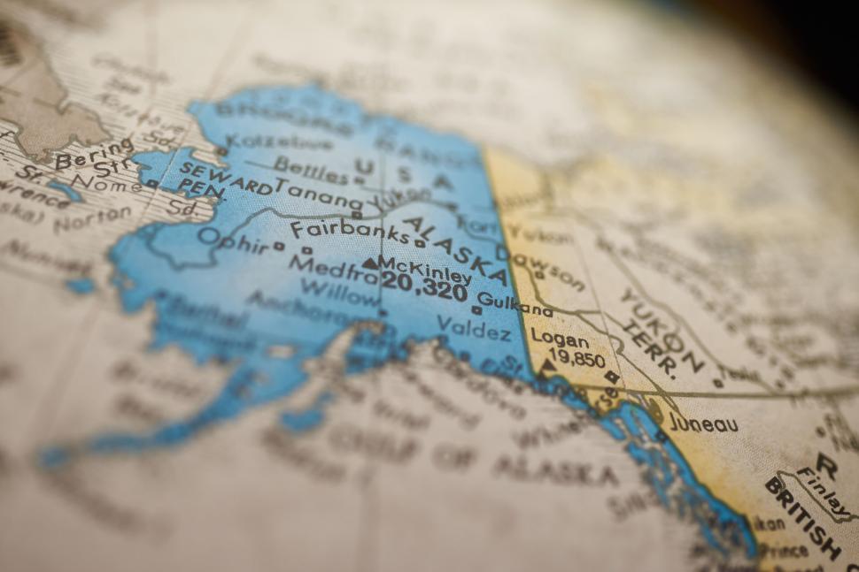 Free Stock Photo of Alaska highlighted on a globe along with ...