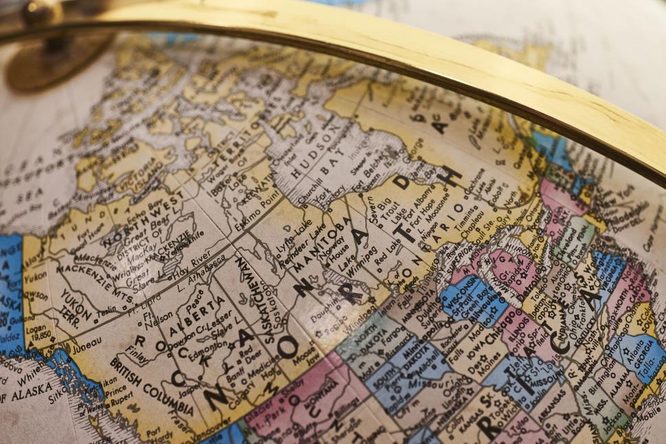 Free Stock Photo of Vintage globe highlighting North America and Canada ...