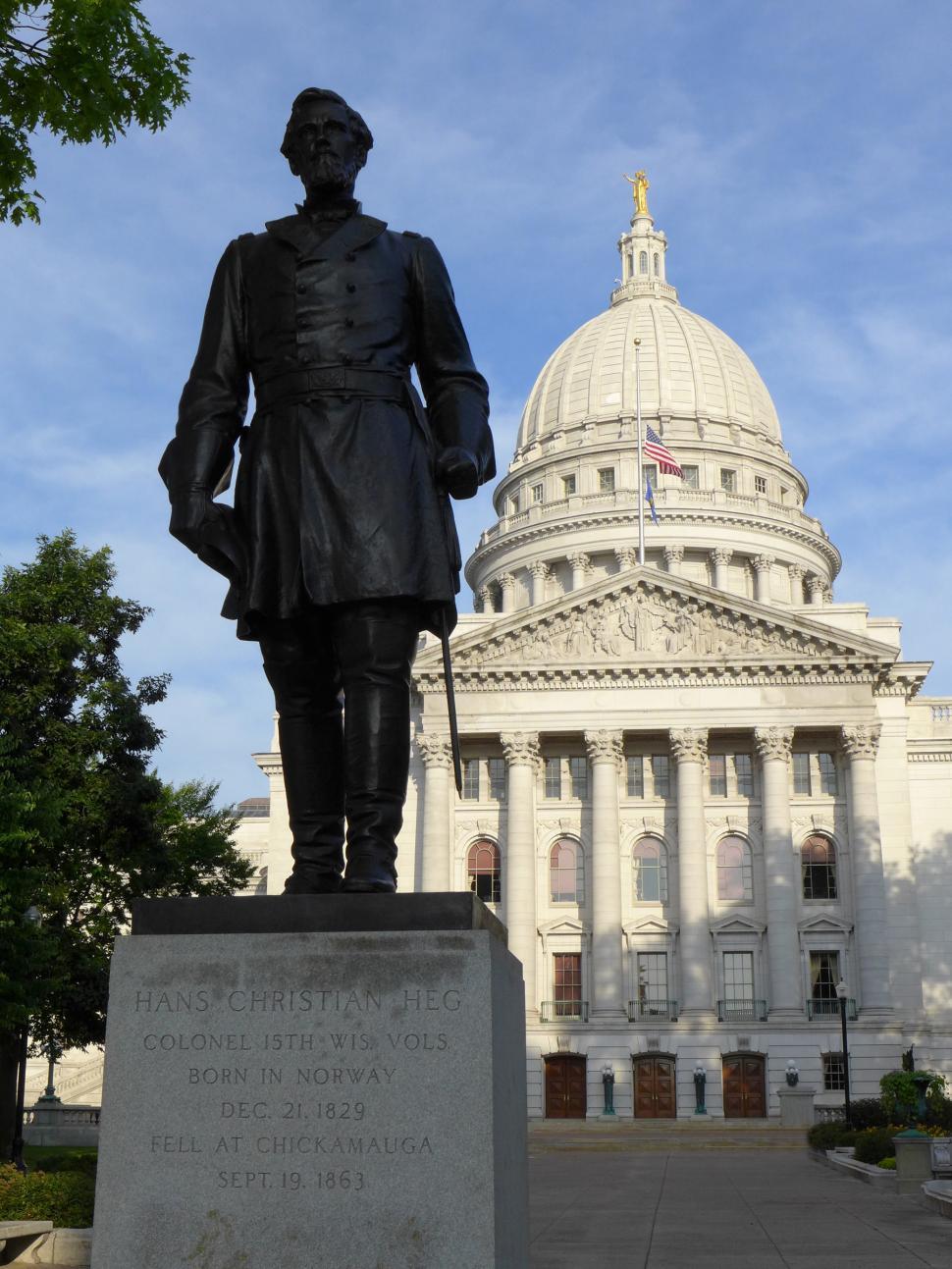 Free Stock Photo of Statue of Colonel Hans Christian Heg | Download ...