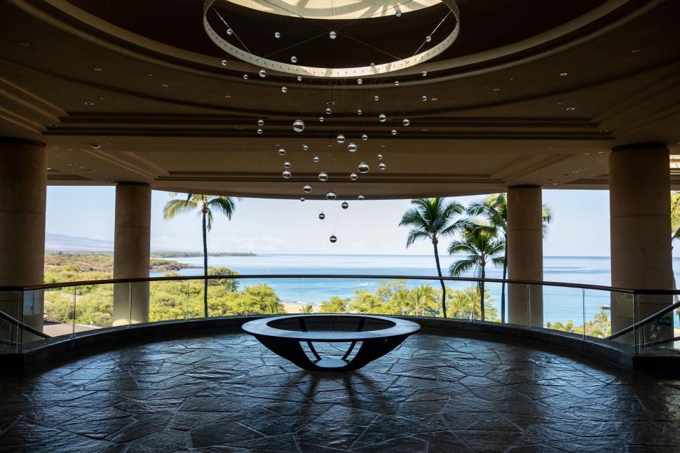 Free Stock Photo of Luxurious ocean view framed by modern architecture ...