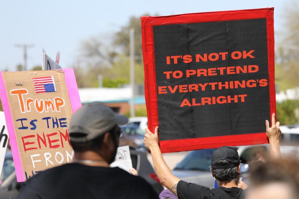 Free Stock Photo of Protest against Donald Trump with signs emphasizing ...
