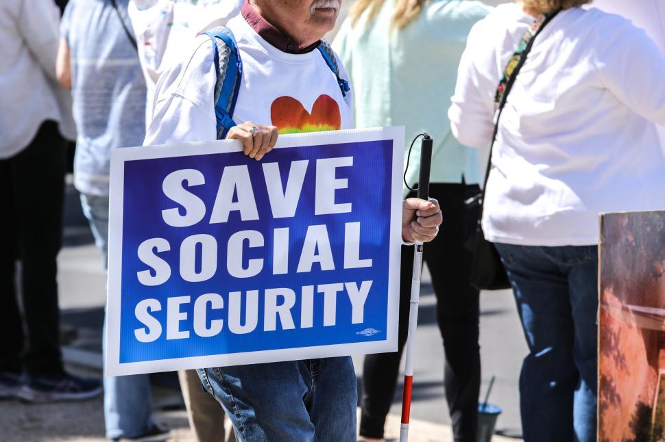 Free Stock Photo of Save Social Security sign at protest against ...